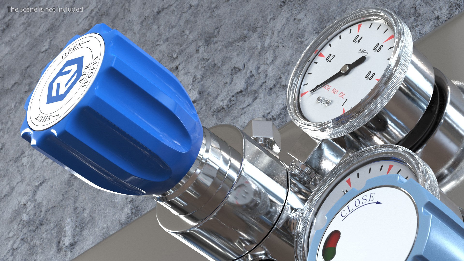 AFK Regulator High Pressure Gas Two Gauges 3D Model - TurboSquid 1956078