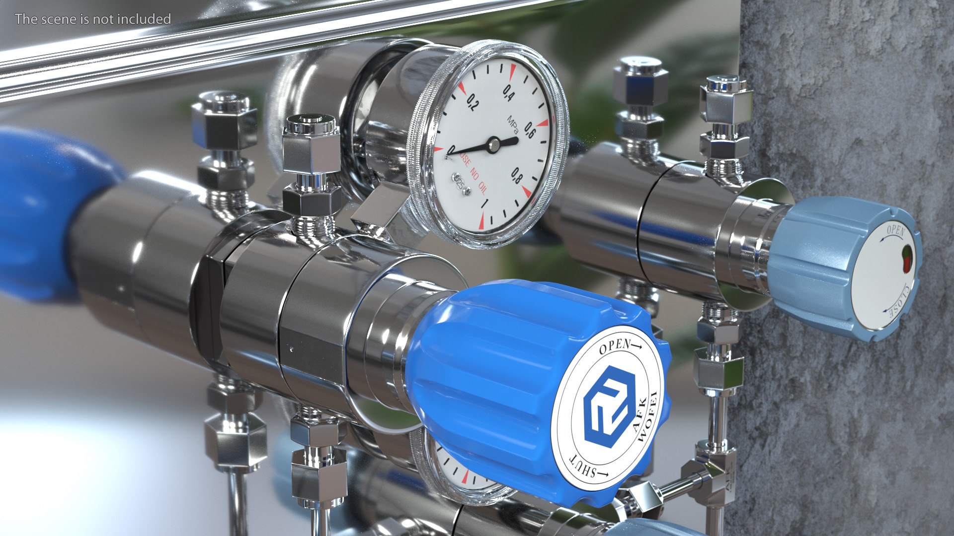 AFK Regulator High Pressure Gas Two Gauges 3D Model - TurboSquid 1956078