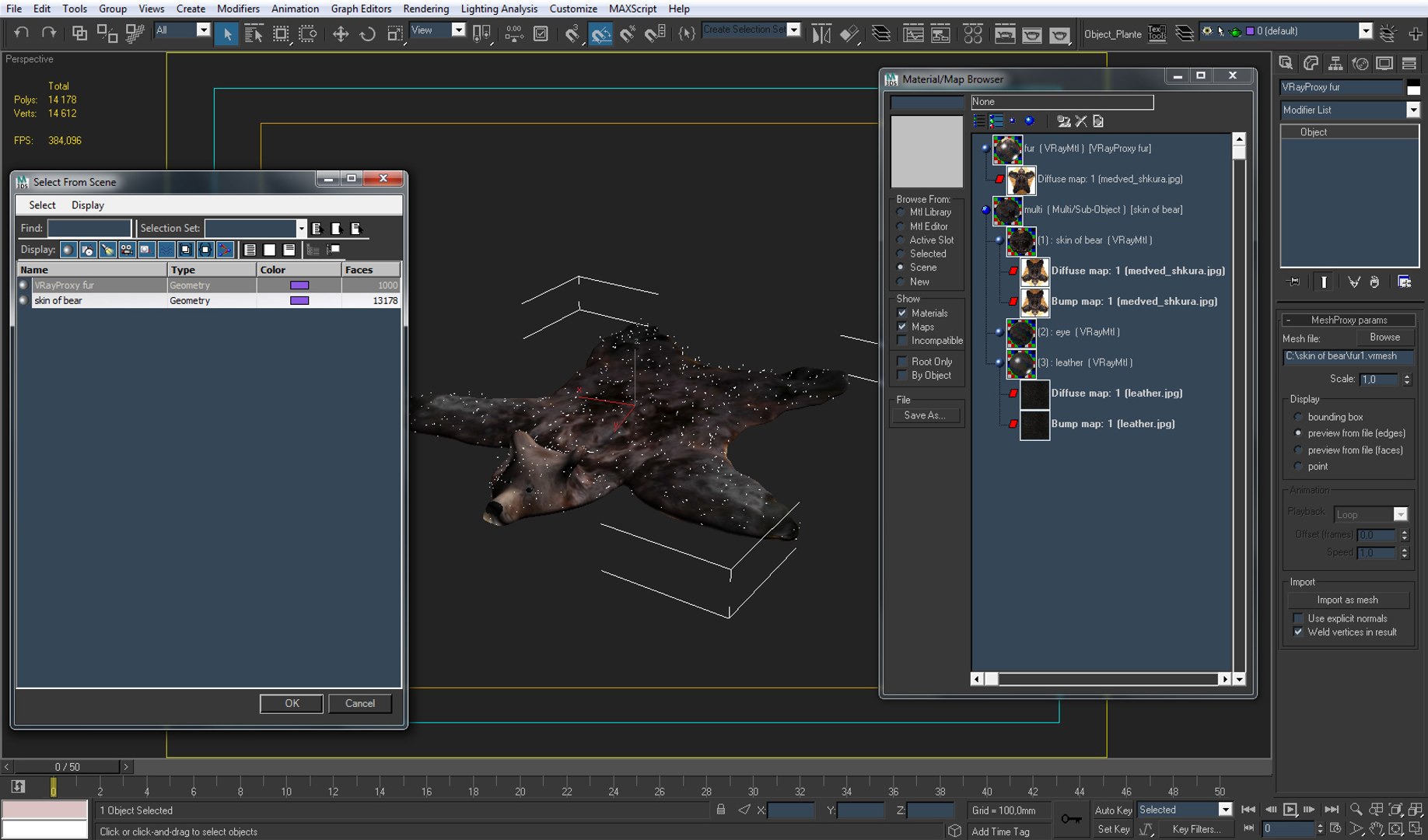 3d Model Skin Bear Fur