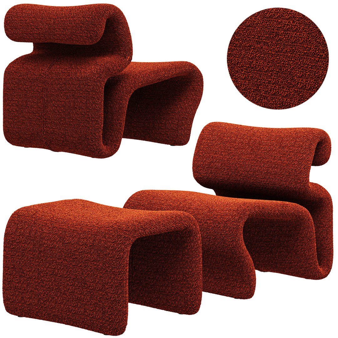 3D Artilleriet - Etcetera Boucle Easy Chair Model - TurboSquid 2061222