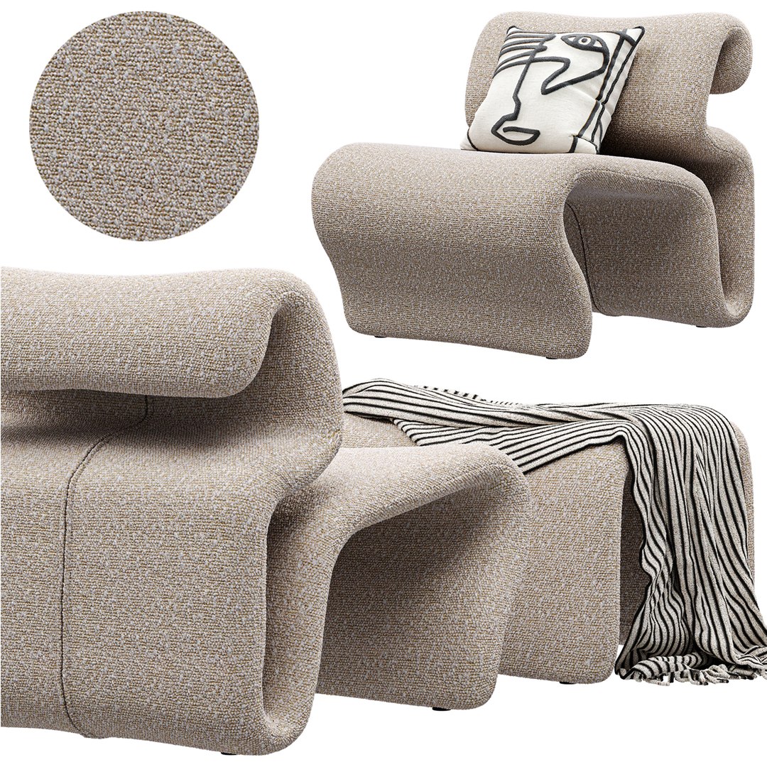 3D Artilleriet - Etcetera Boucle Easy Chair Model - TurboSquid 2061222