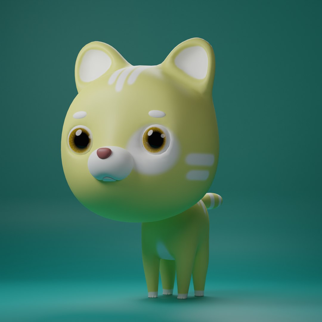 3D cartoon character cat model - TurboSquid 1992670