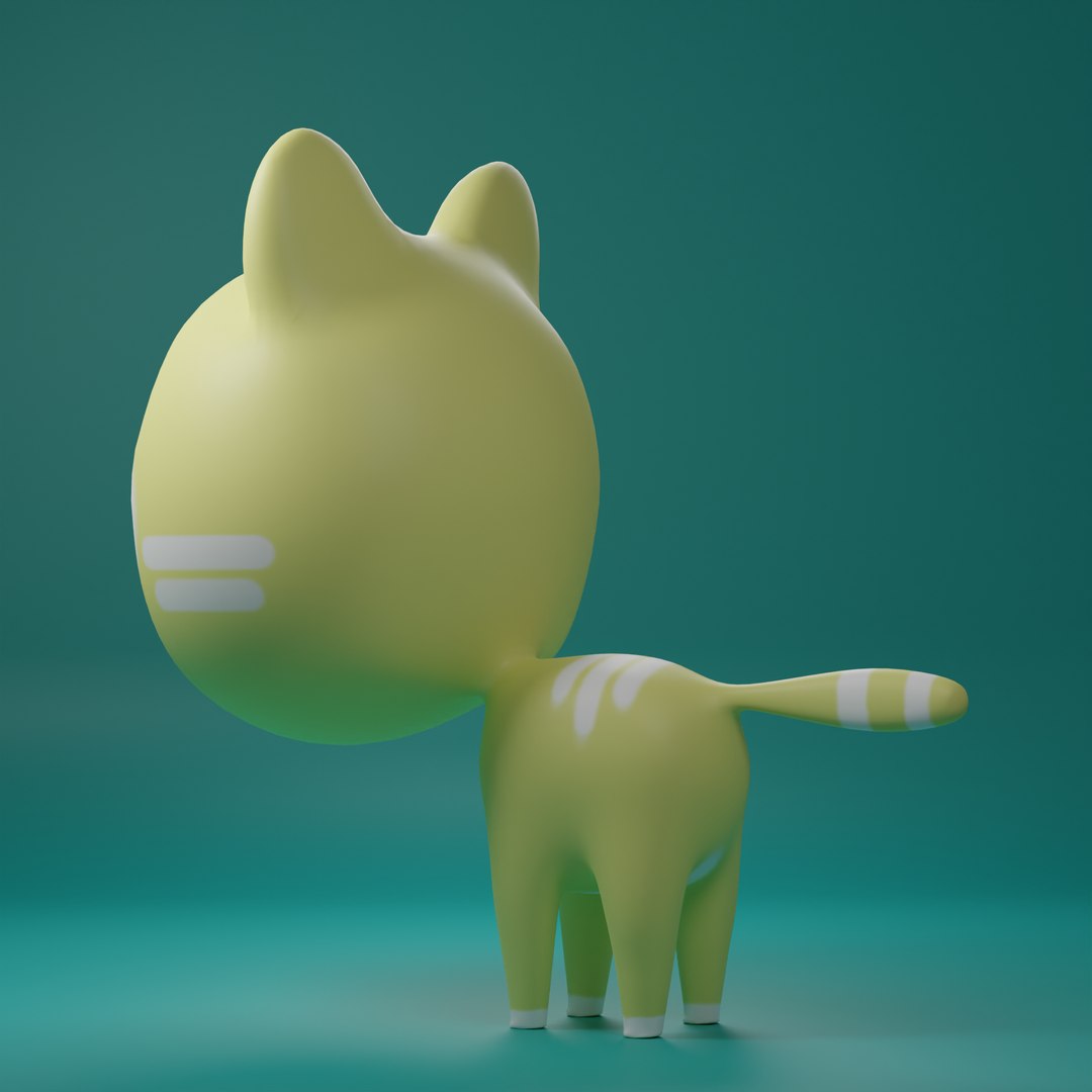3D cartoon character cat model - TurboSquid 1992670