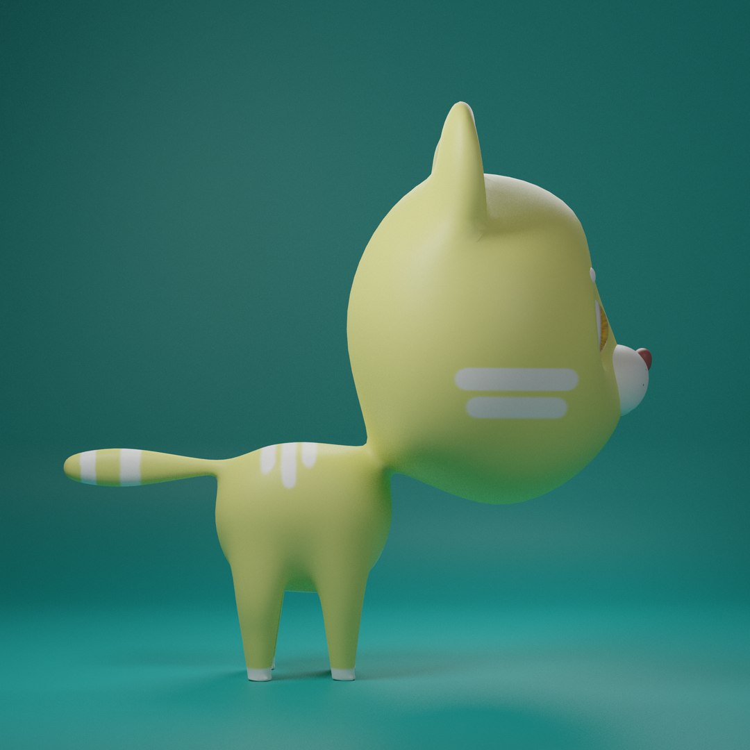 3D cartoon character cat model - TurboSquid 1992670