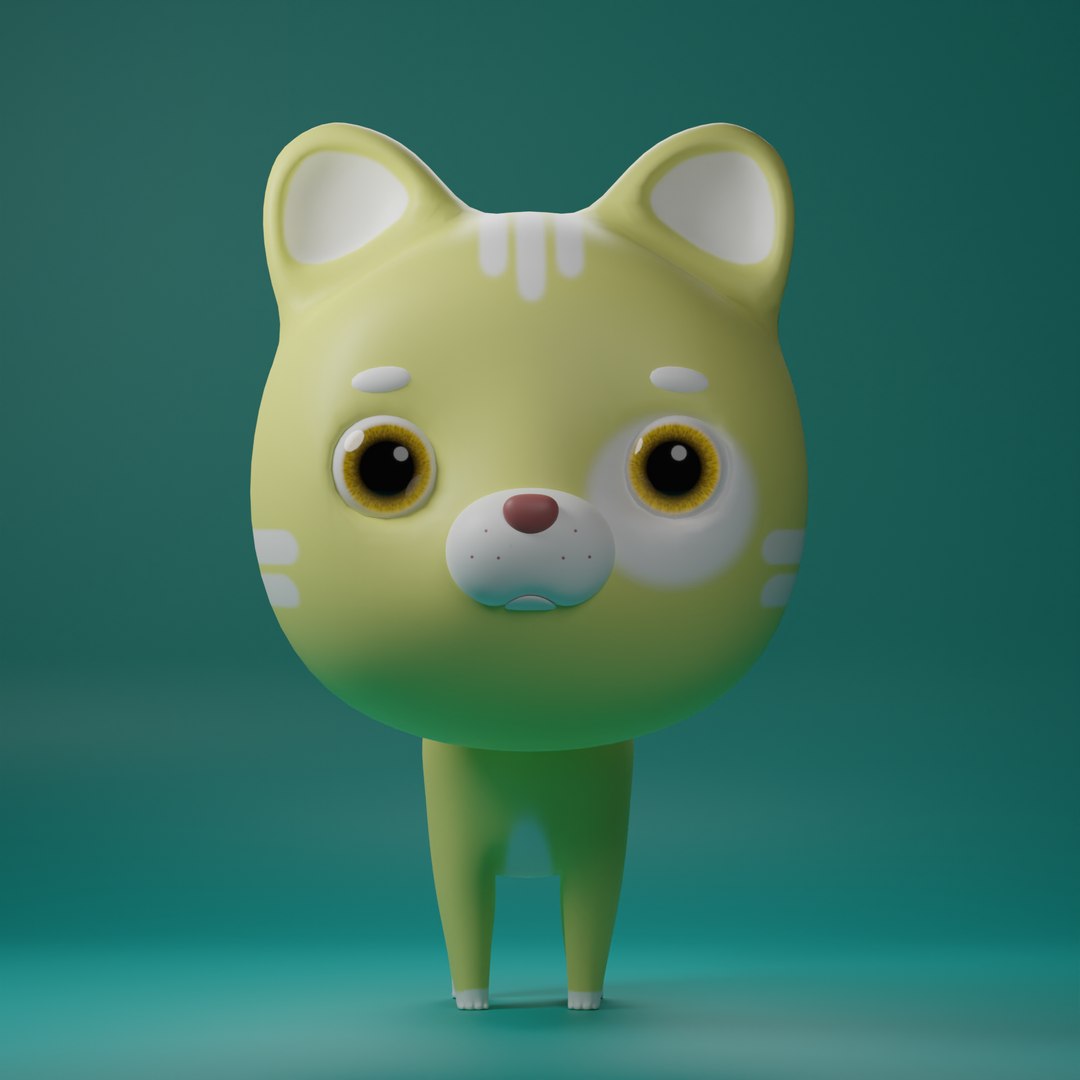 3D Cartoon Character Cat Model - TurboSquid 1992670