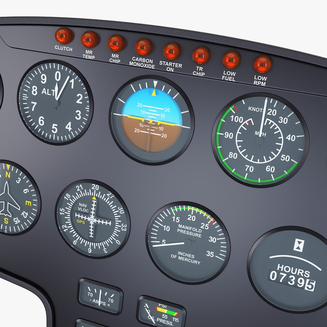 3D Aircraft Instrument Panel V 1 - TurboSquid 2023504
