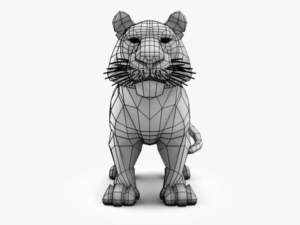 cartoon tiger 3d obj
