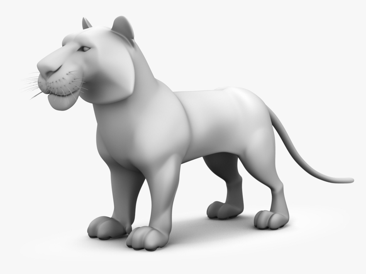 cartoon tiger 3d obj