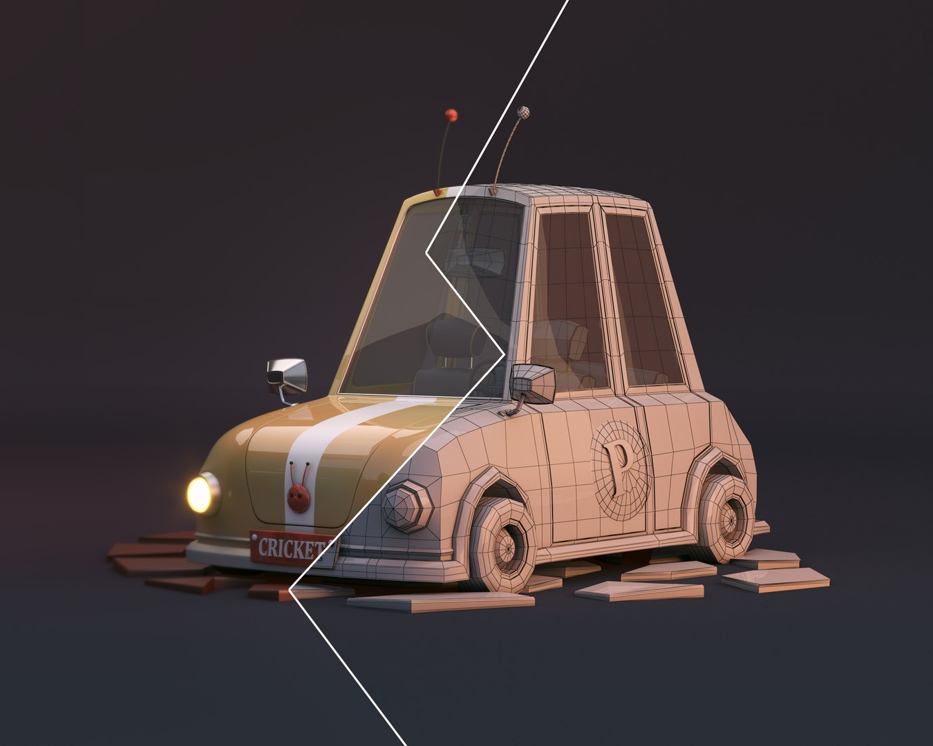 Stylized Cartoon Car 3D - TurboSquid 1898195
