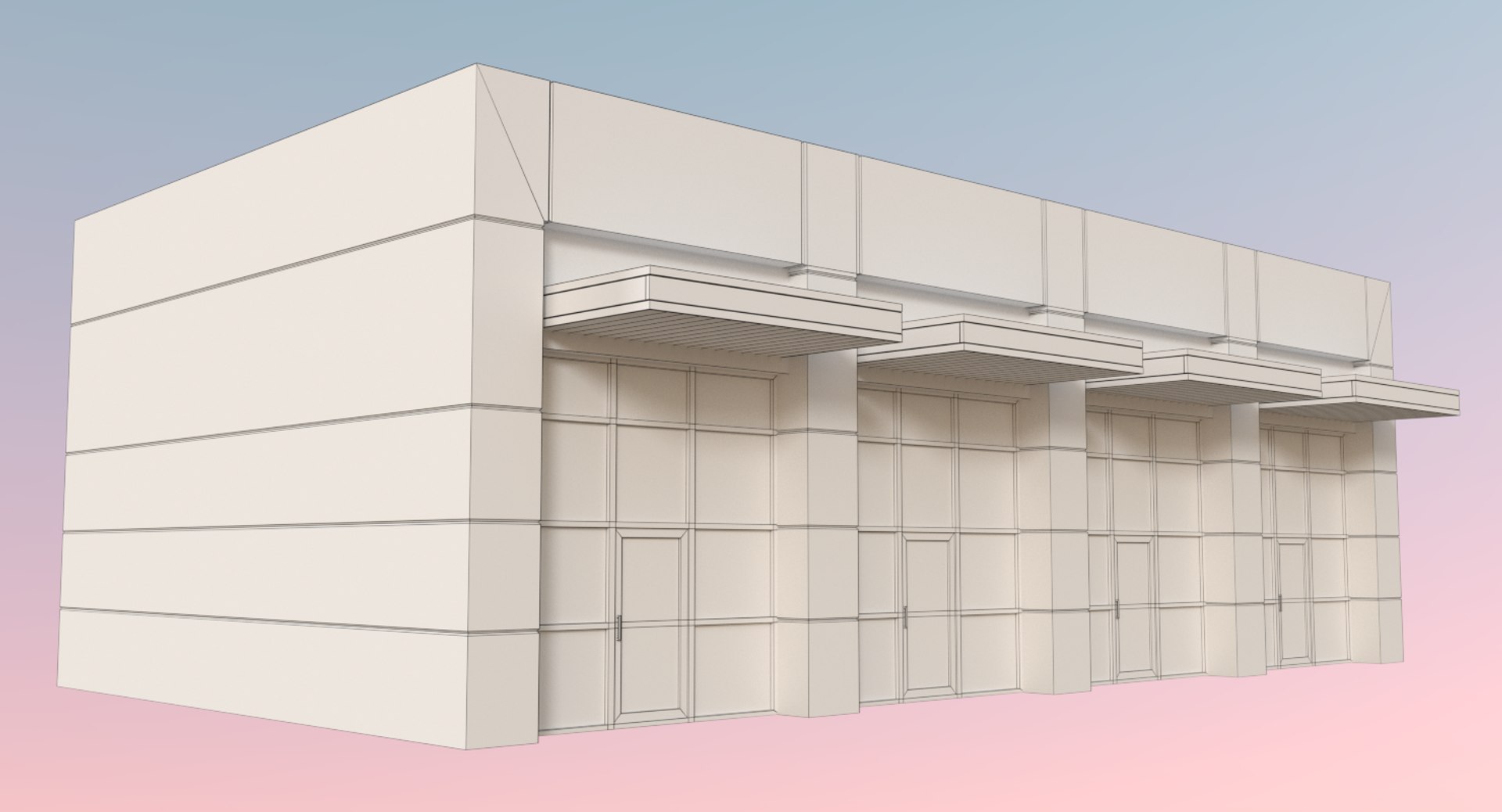 3D Model Strip Mall Store Unit - TurboSquid 1169354