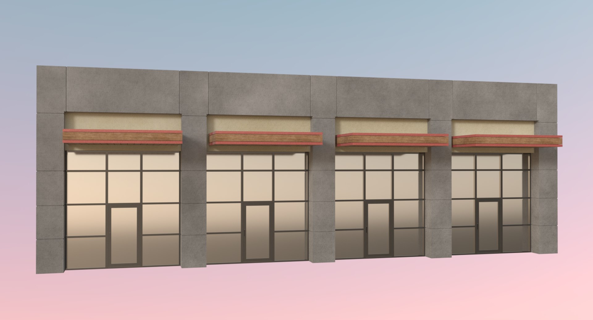 3D Model Strip Mall Store Unit - TurboSquid 1169354