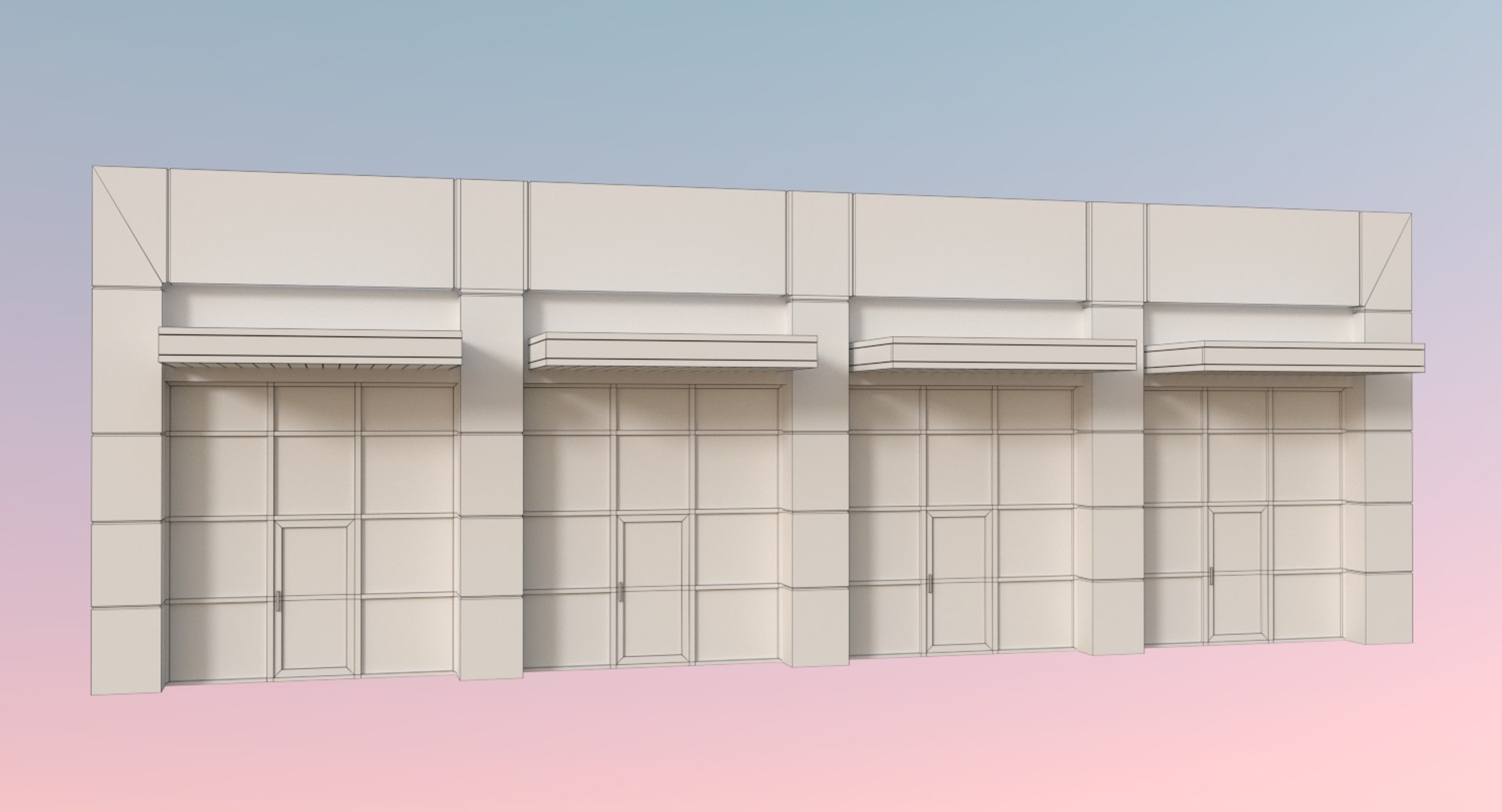 3D Model Strip Mall Store Unit - TurboSquid 1169354