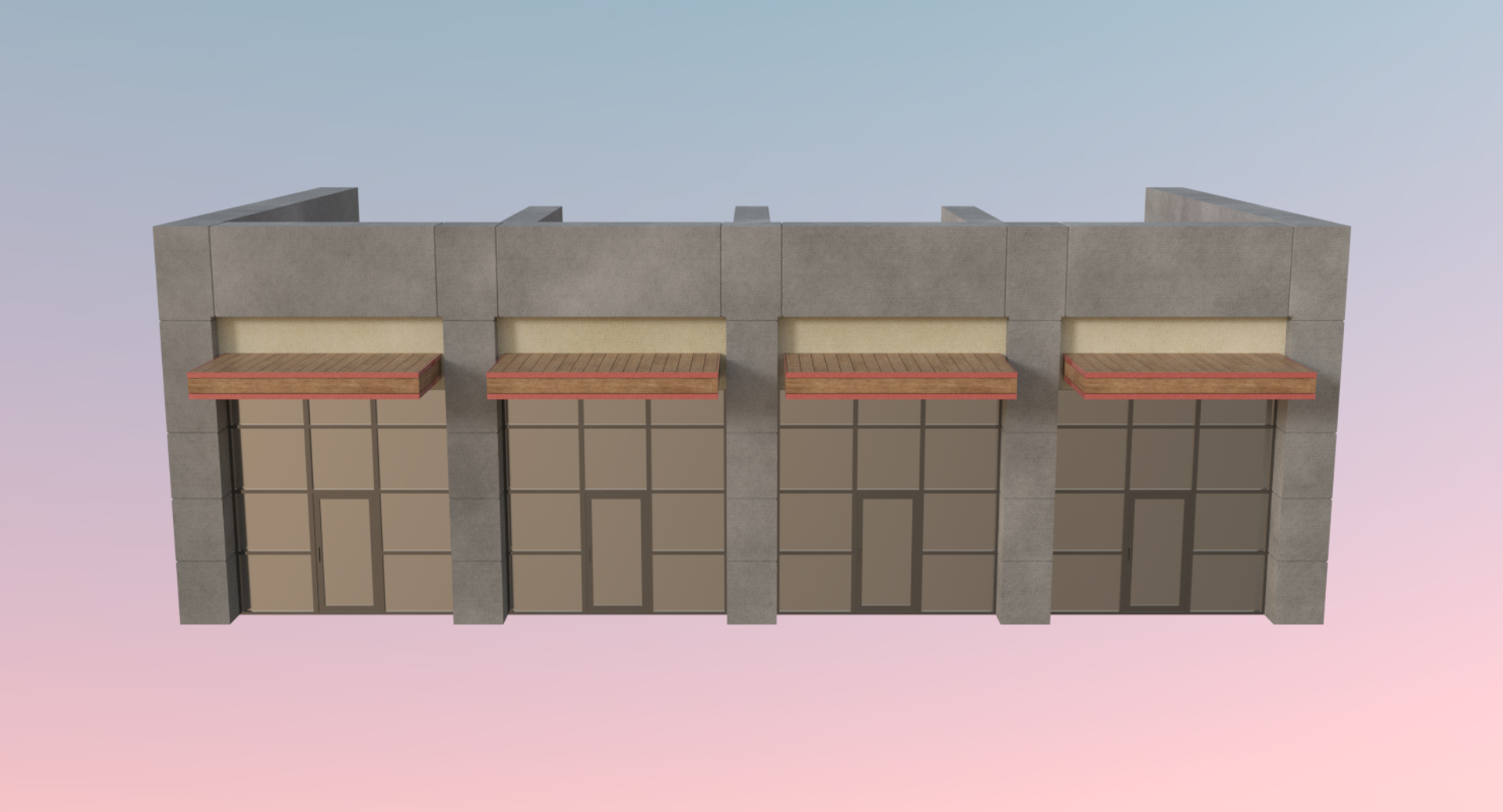 3D Model Strip Mall Store Unit - TurboSquid 1169354