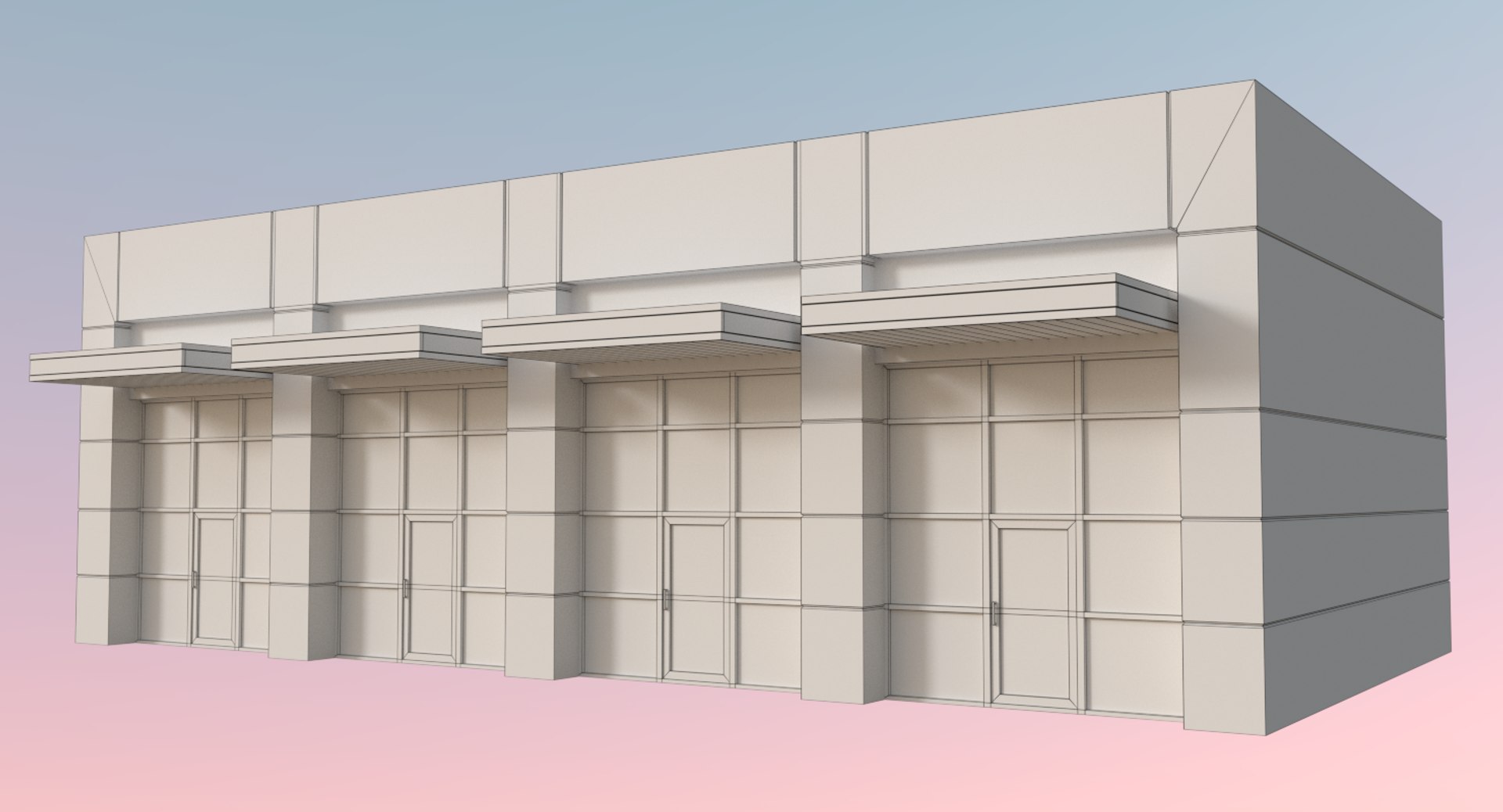 3D Model Strip Mall Store Unit - TurboSquid 1169354