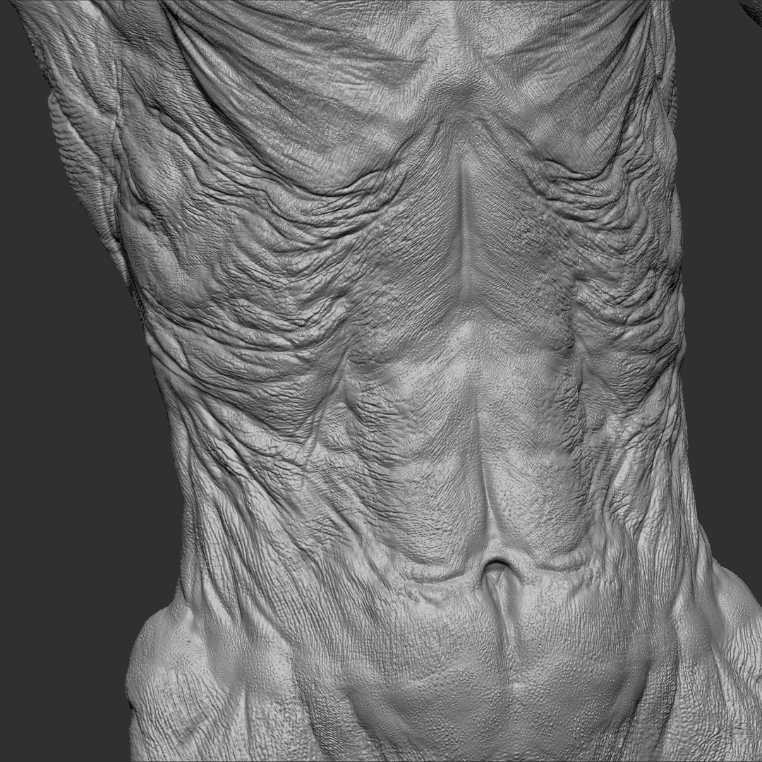 3d model alien monster torso