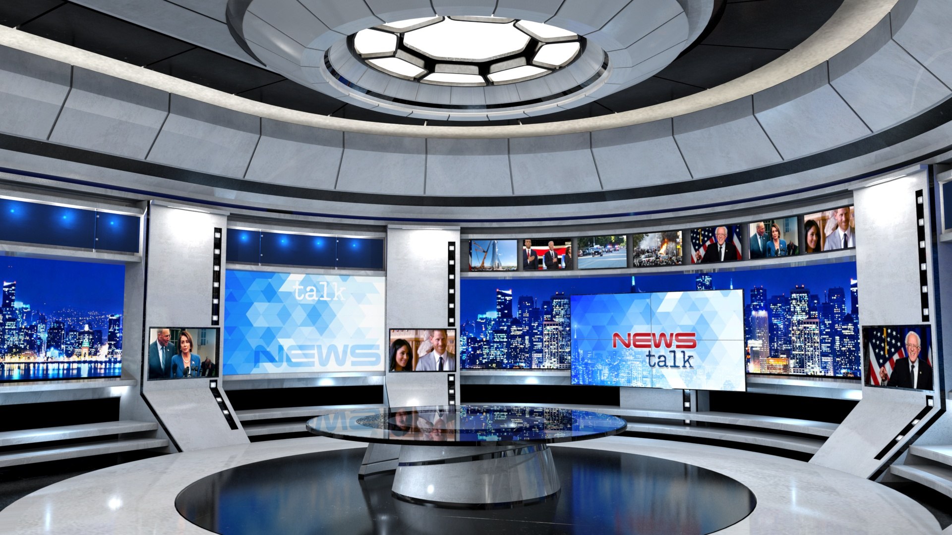 Virtual Set News Talk 3D Model - TurboSquid 1540490