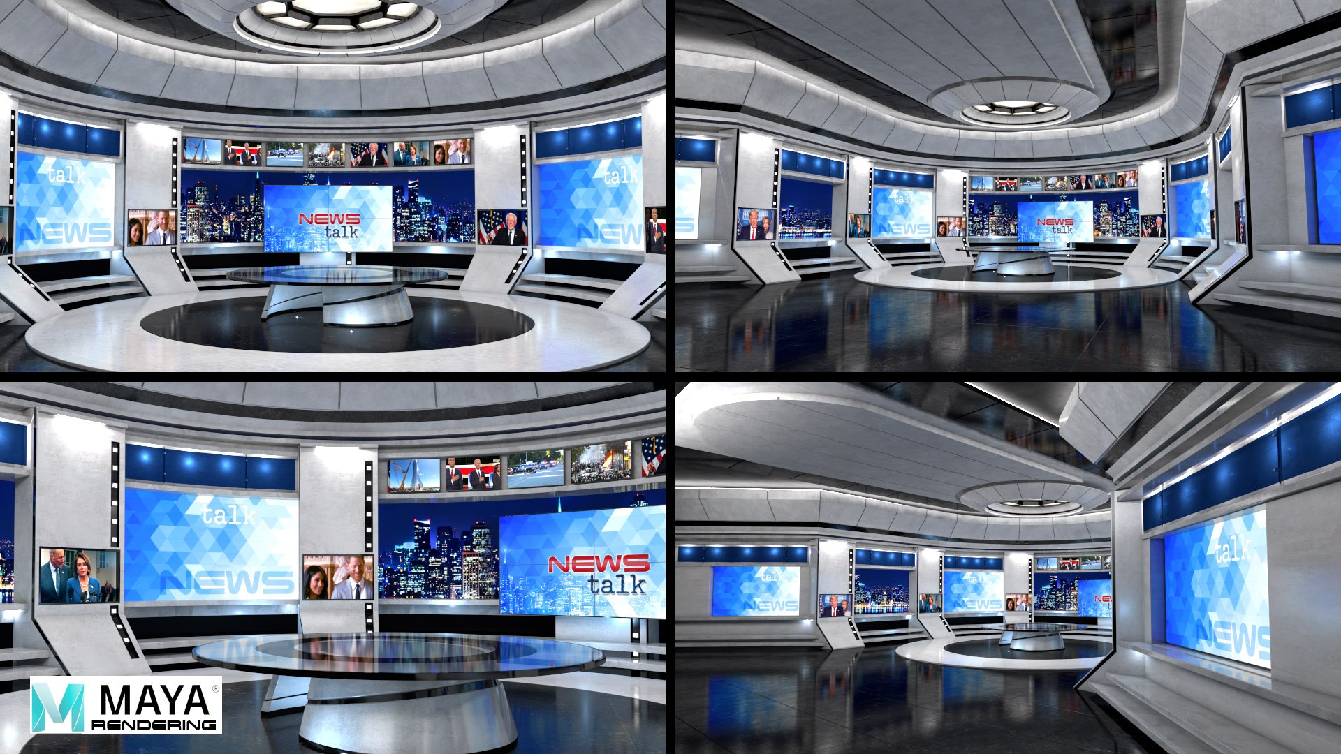 Virtual Set News Talk 3D Model - TurboSquid 1540490