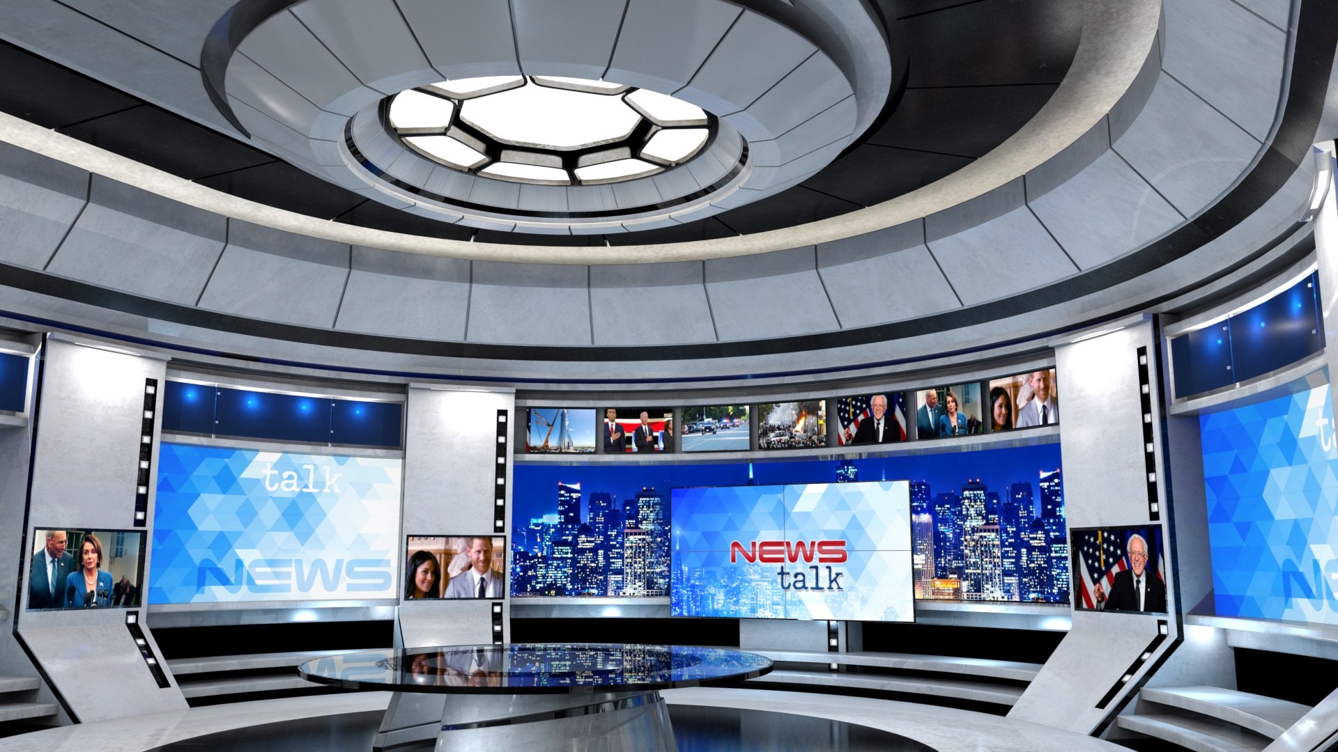 Virtual Set News Talk 3D Model - TurboSquid 1540490