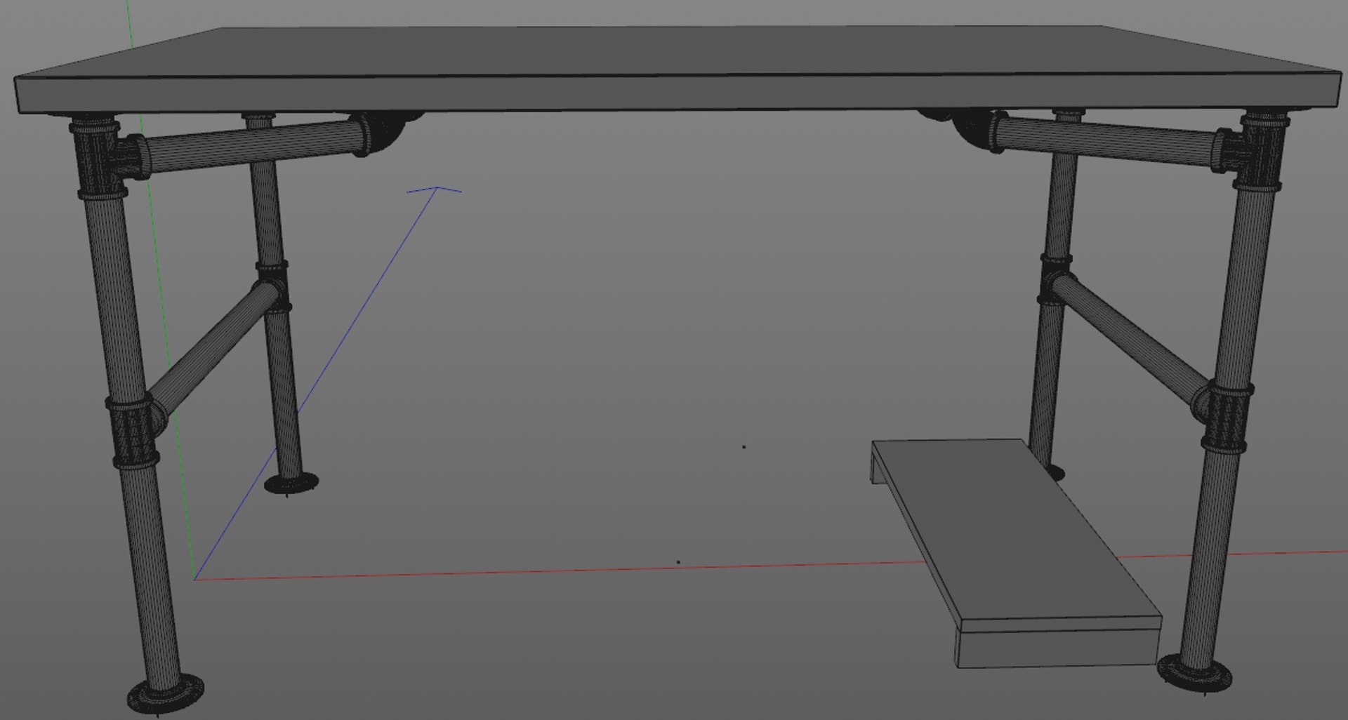 Desk Office Metal Wood Model - TurboSquid 1371969