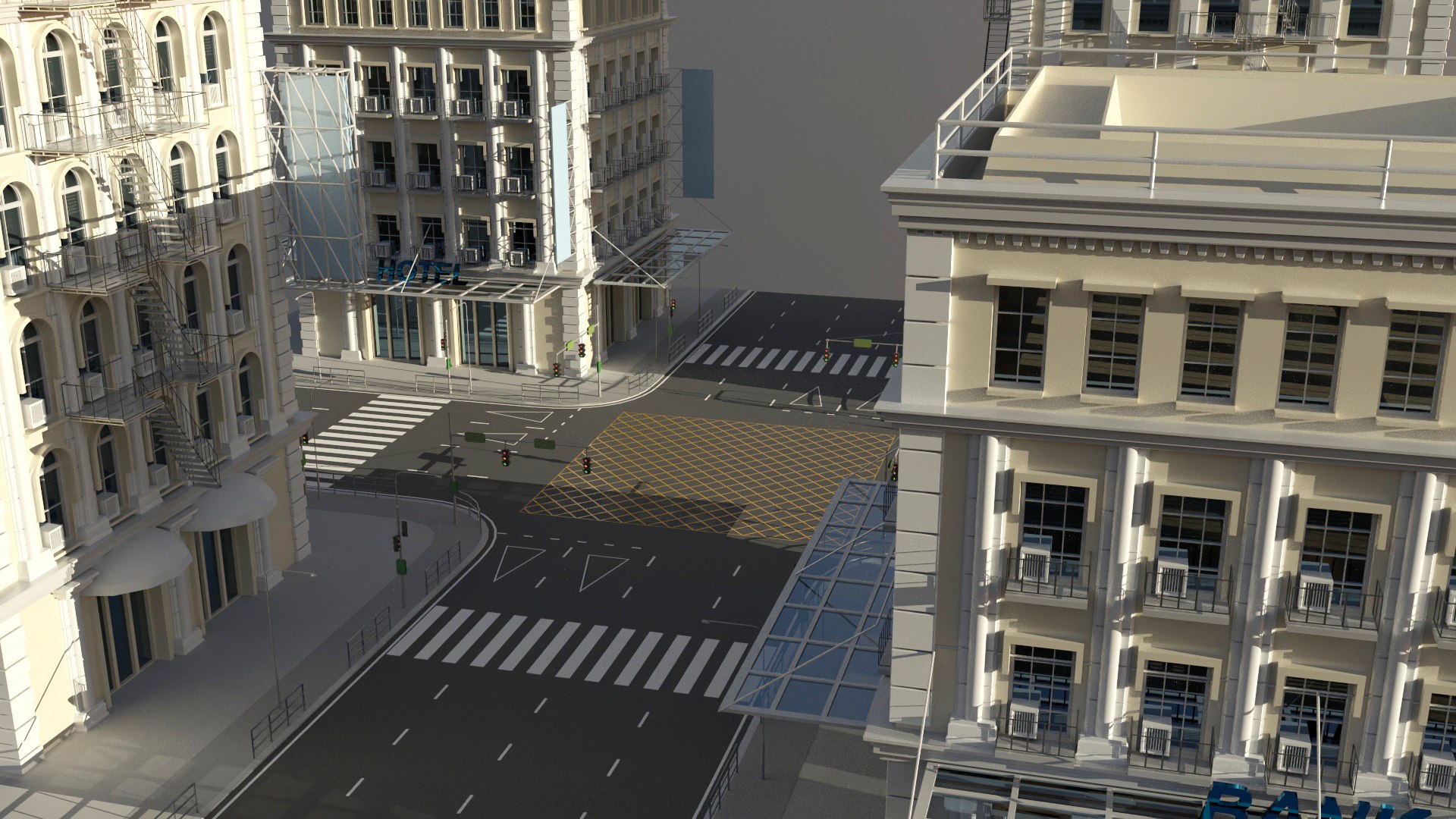 City Intersection Model - TurboSquid 1662006