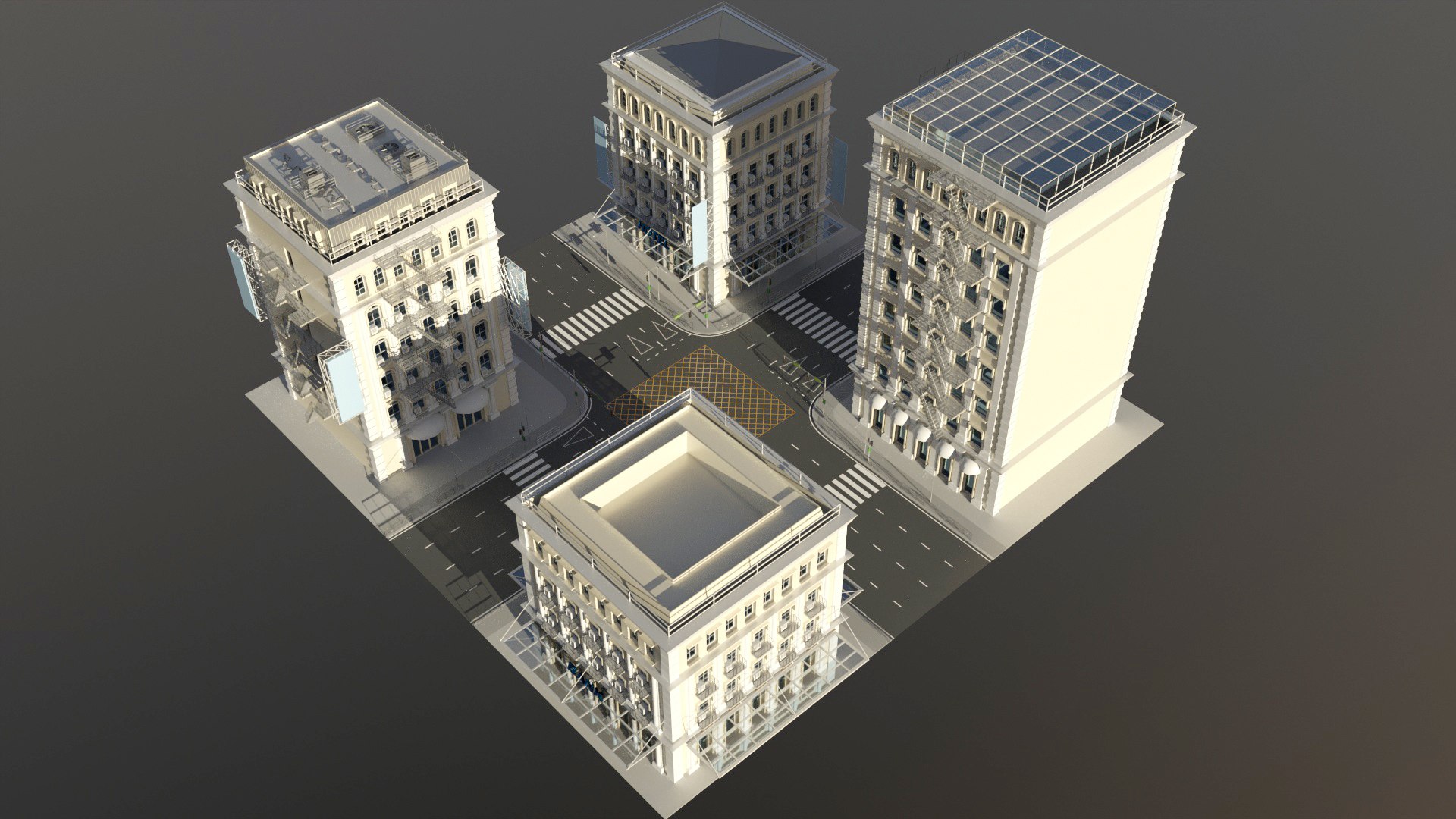 City Intersection Model - TurboSquid 1662006