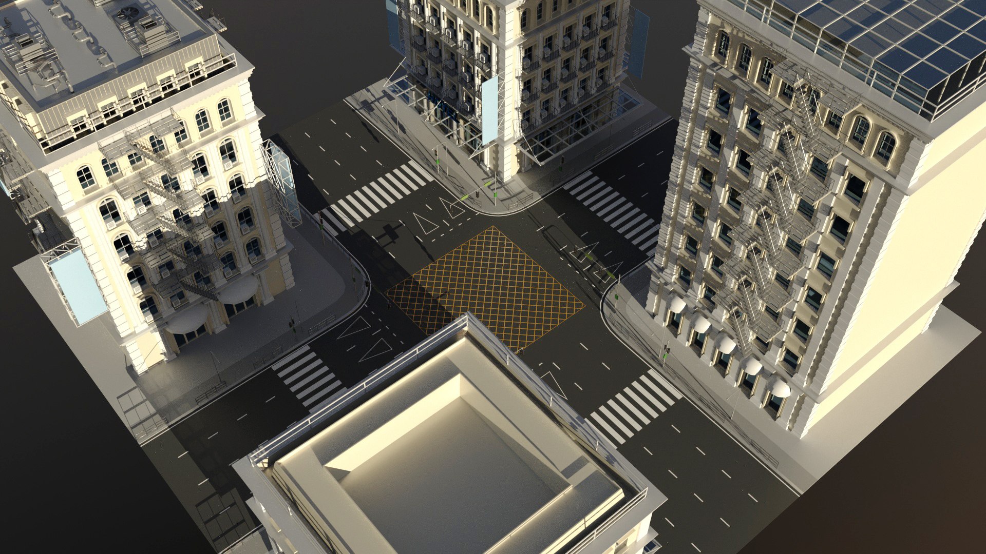 City Intersection Model - TurboSquid 1662006