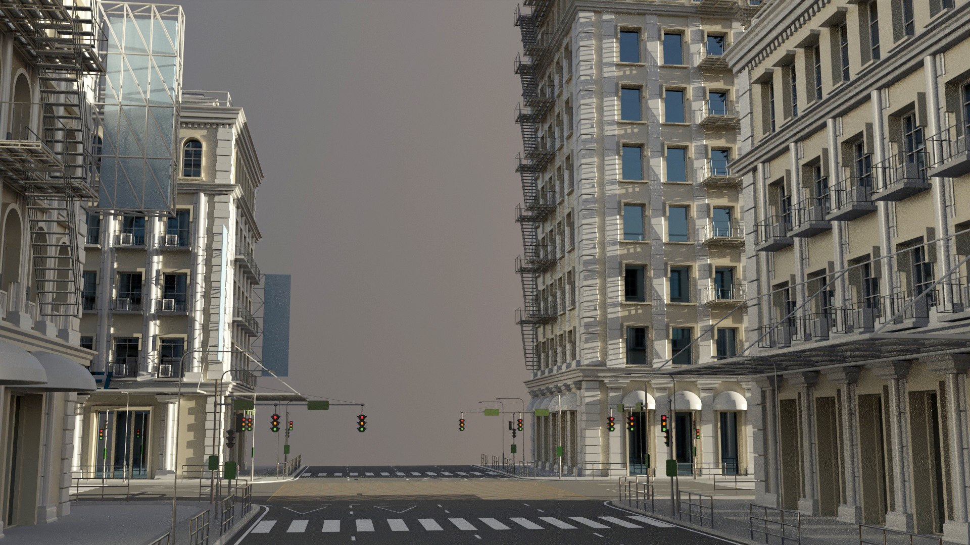 City Intersection Model - TurboSquid 1662006