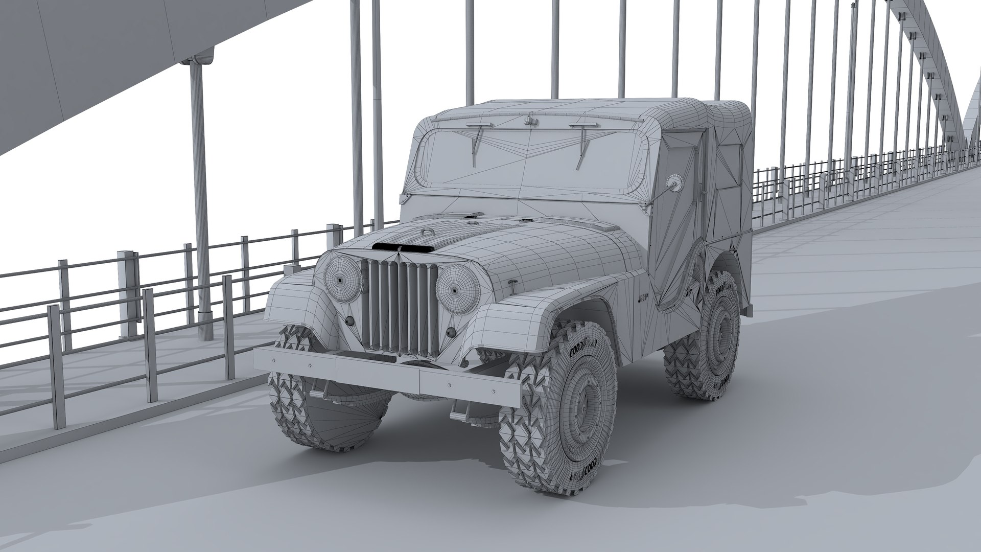 Two Lane Bridge And Cars 3D - TurboSquid 2400448