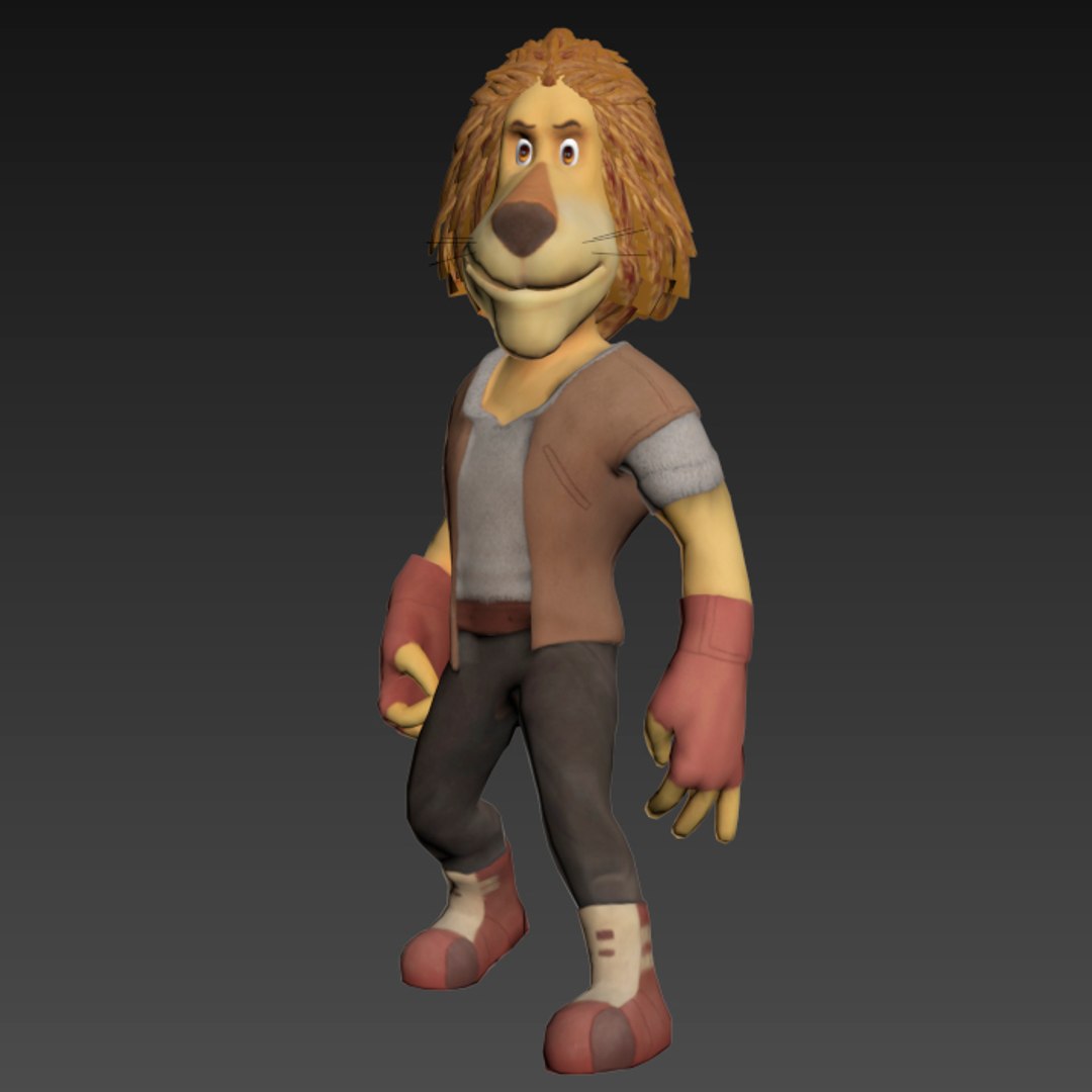 Lion Cartoon 3d Model
