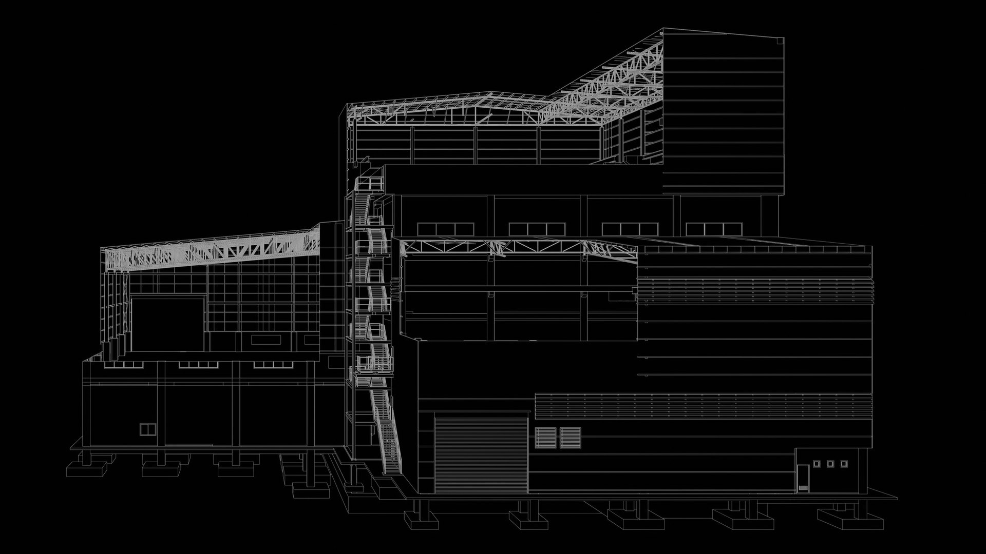 Industrial Building In Cutaway Section 25i17 3D Model - TurboSquid 2351141