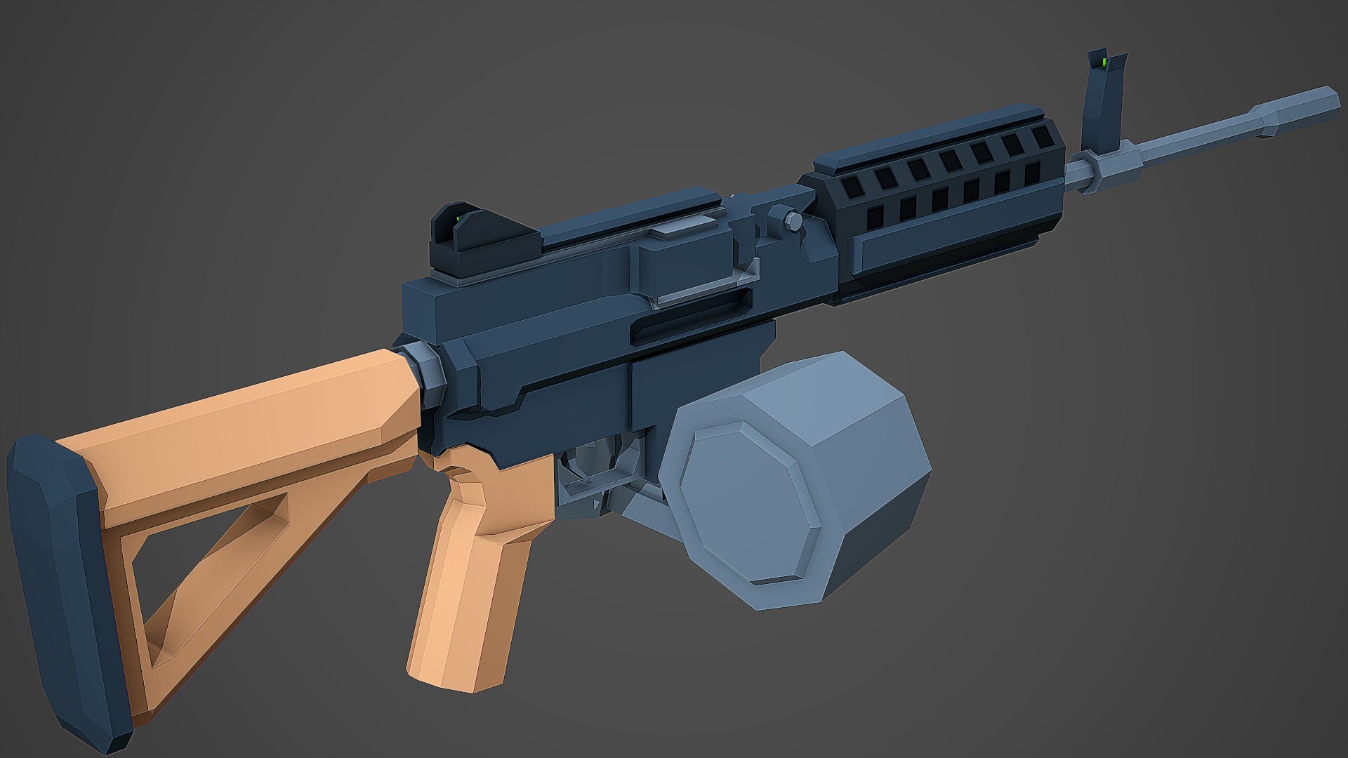 Stylized AWS Machine Gun Low Poly Mobile Ready 3D Model - TurboSquid ...