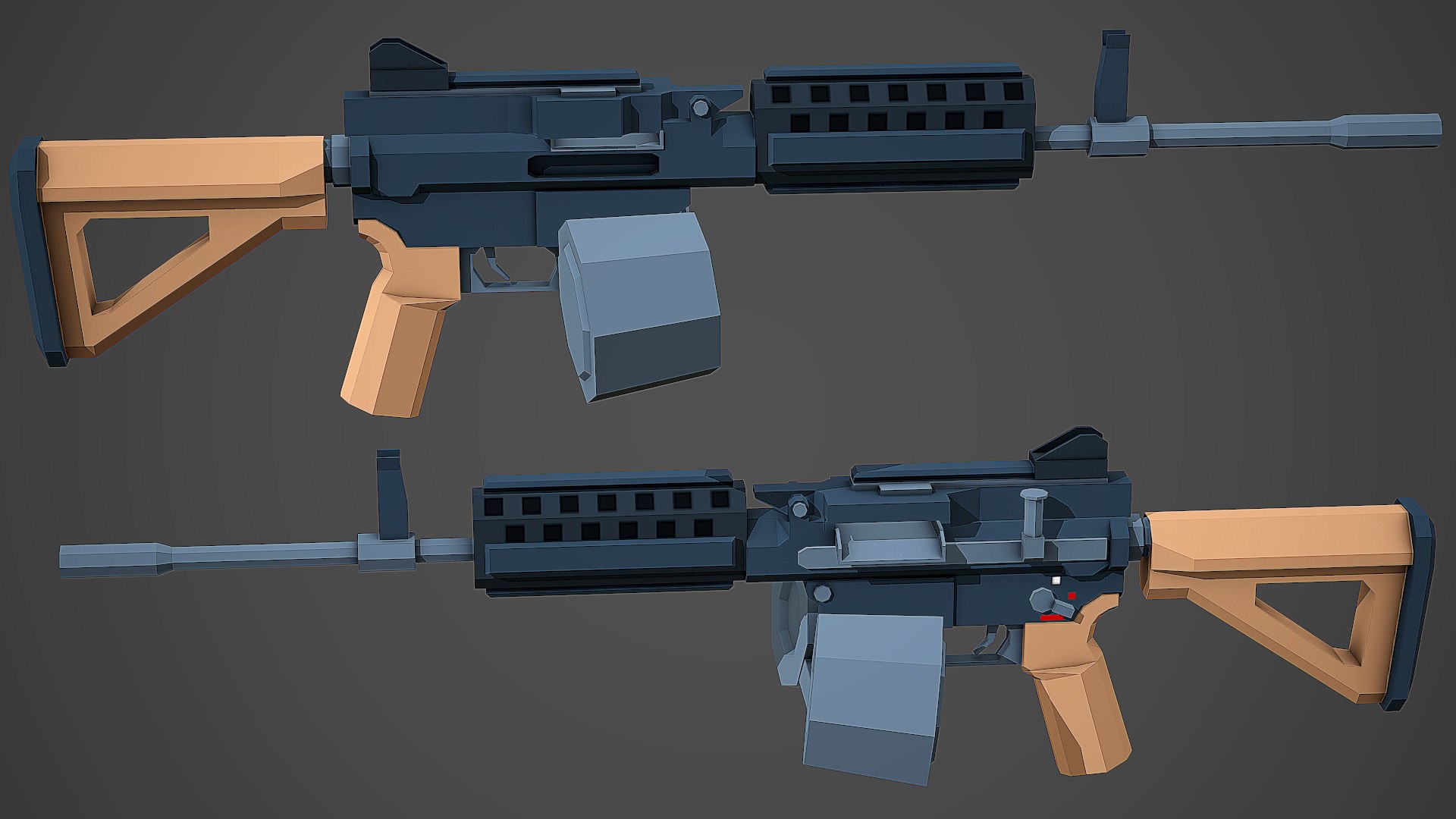 Stylized AWS Machine Gun Low Poly Mobile Ready 3D Model - TurboSquid ...
