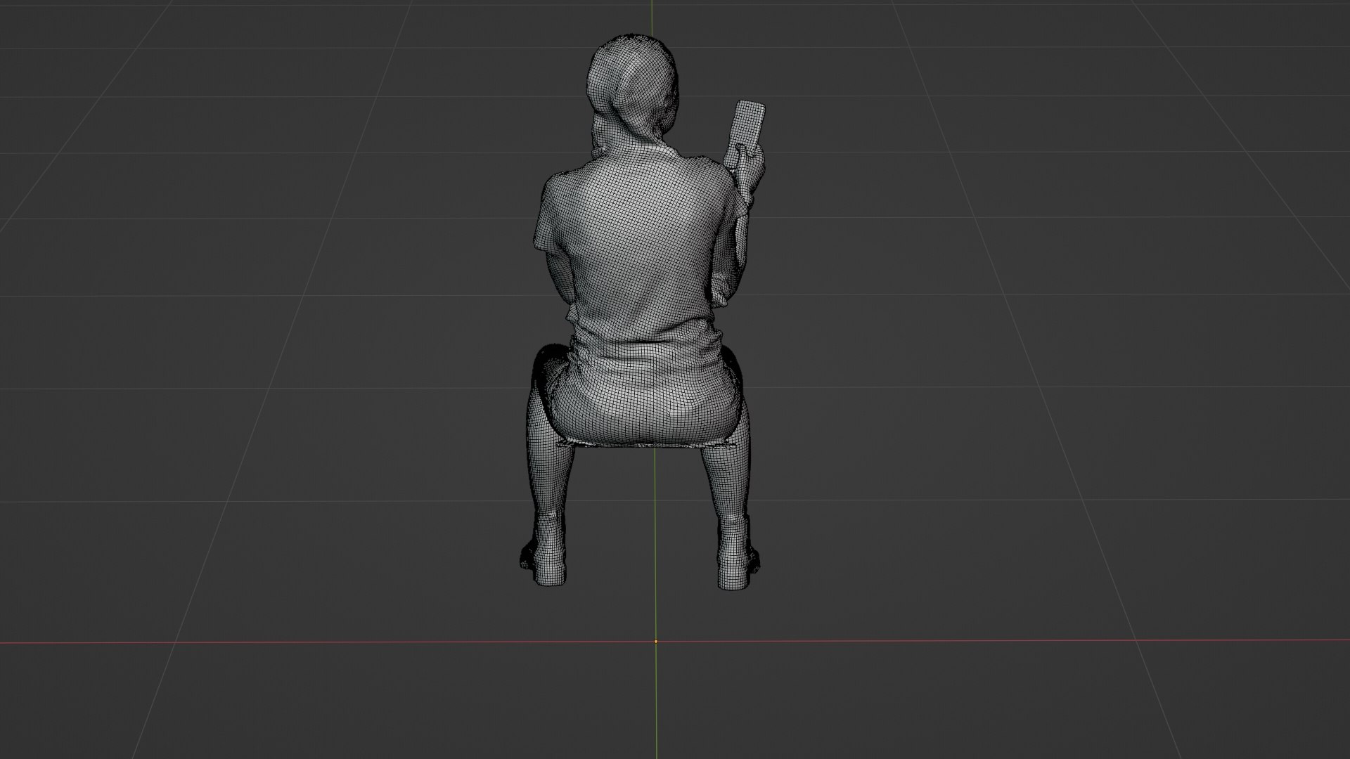 Woman Sitting Using Smart Phone - Photo Scan 3D Model Model ...