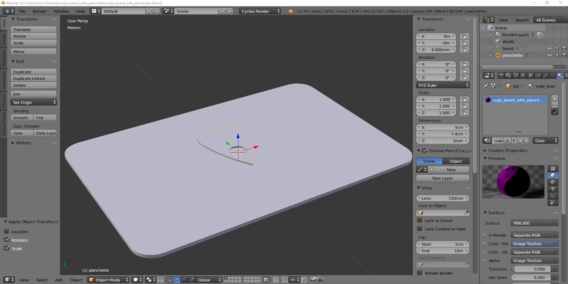 Ouija Board Planchette 3D Model - TurboSquid 1675472