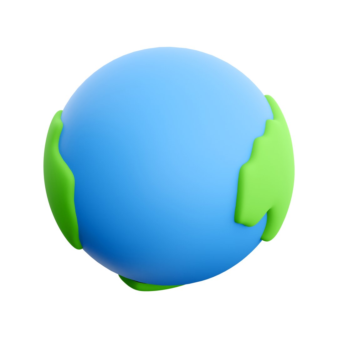 3D cartoon planet earth icon - TurboSquid 2074873