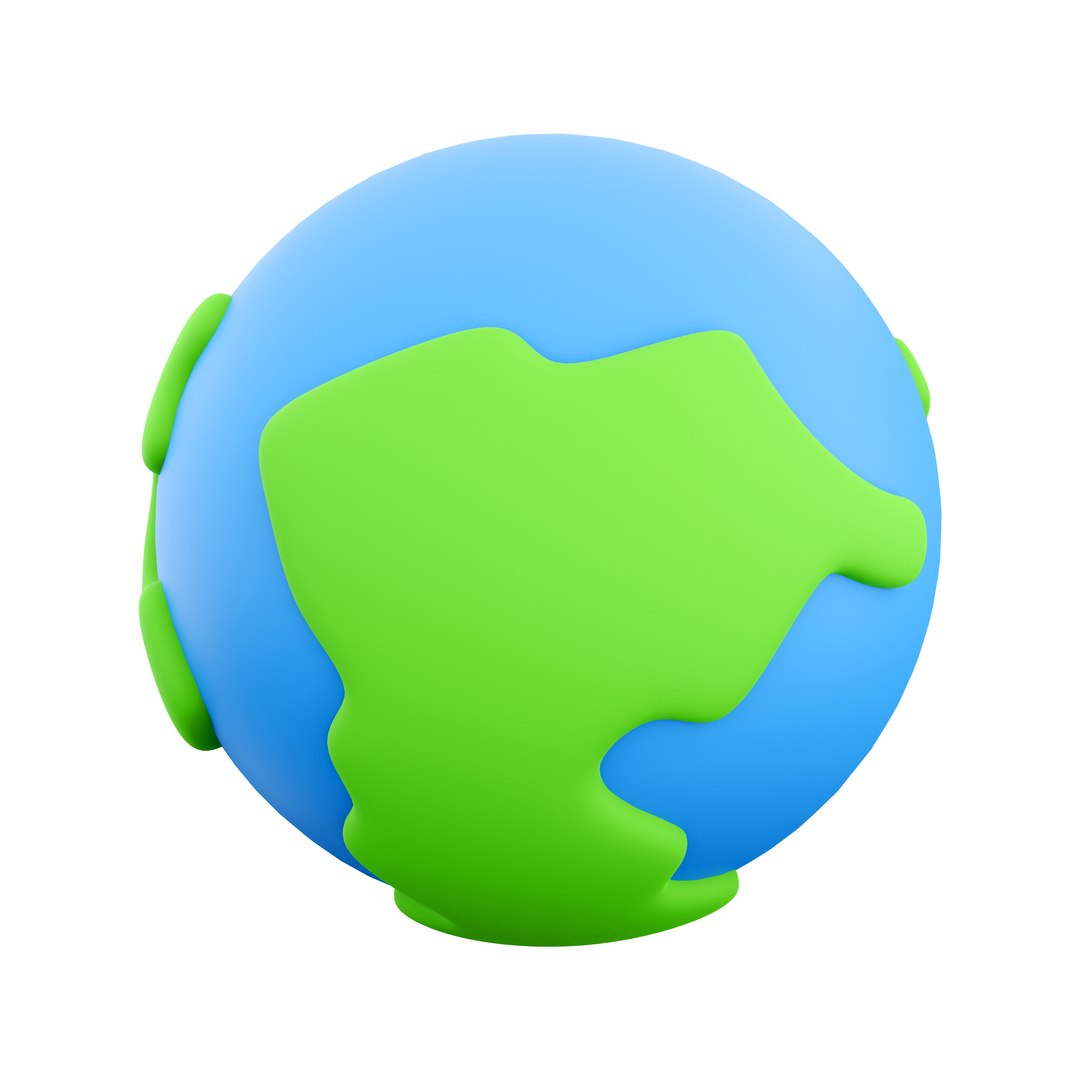 3D 3d cartoon planet earth icon - TurboSquid 2074873