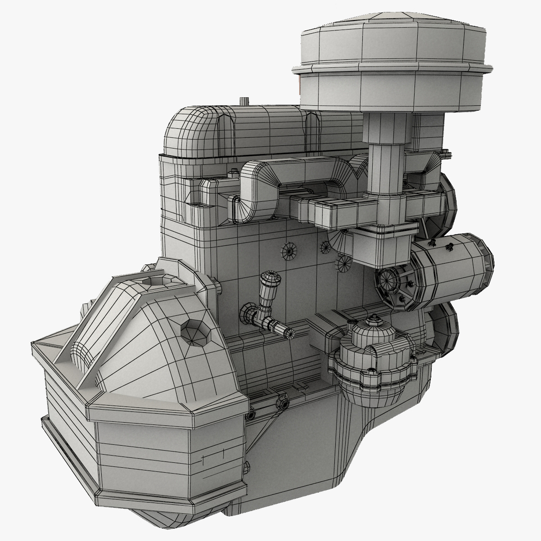 engine modelled 3ds