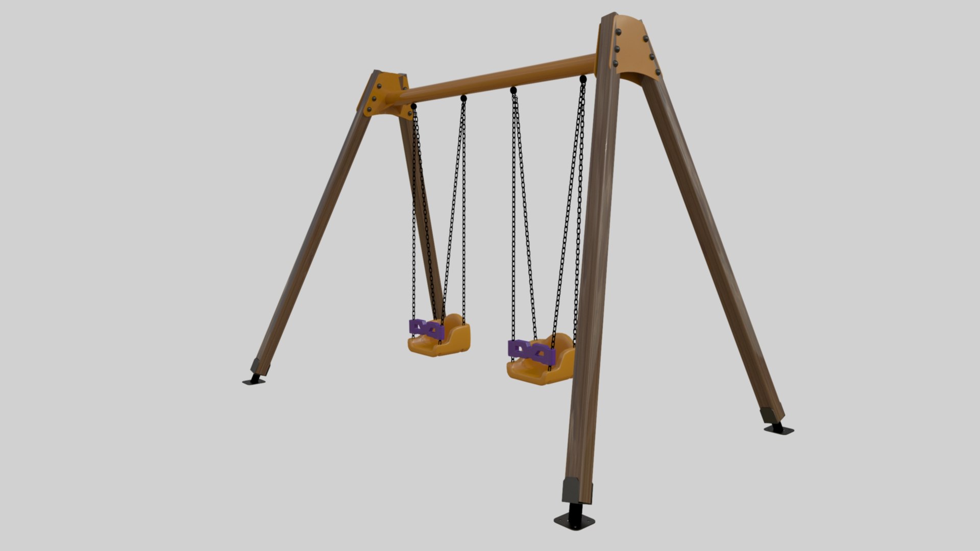 3D Playground Double Swing - 01 - TurboSquid 2016933