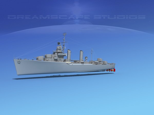 벤슨 클래스 파괴자 USS Laffey DD459 3D 모델 - TurboSquid 860203
