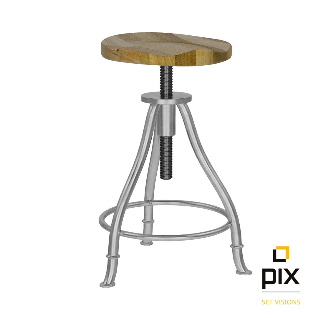 3d realistic height adjustable stool
