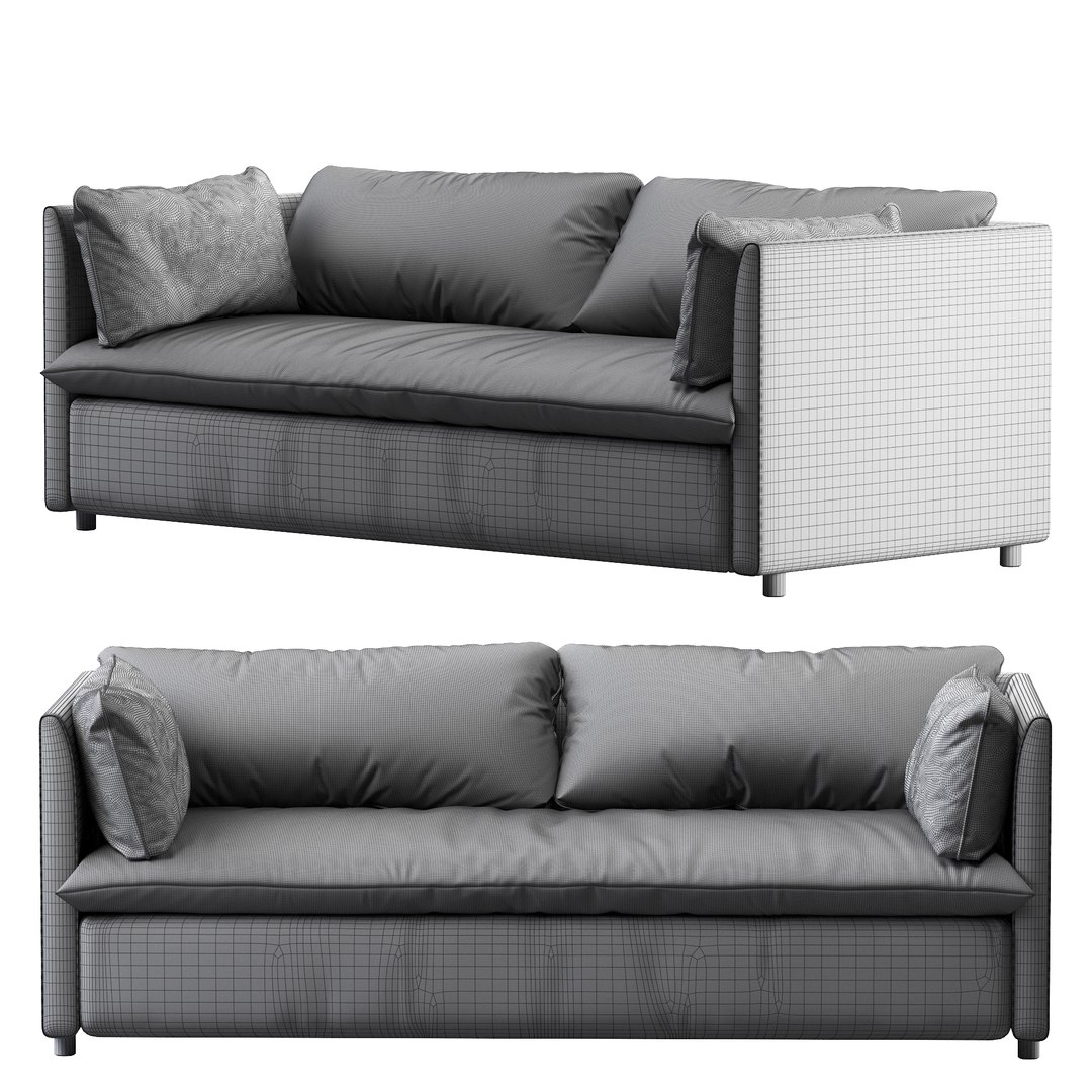 3D West Elm Shelter Queen Sleeper Sofa - TurboSquid 1871674