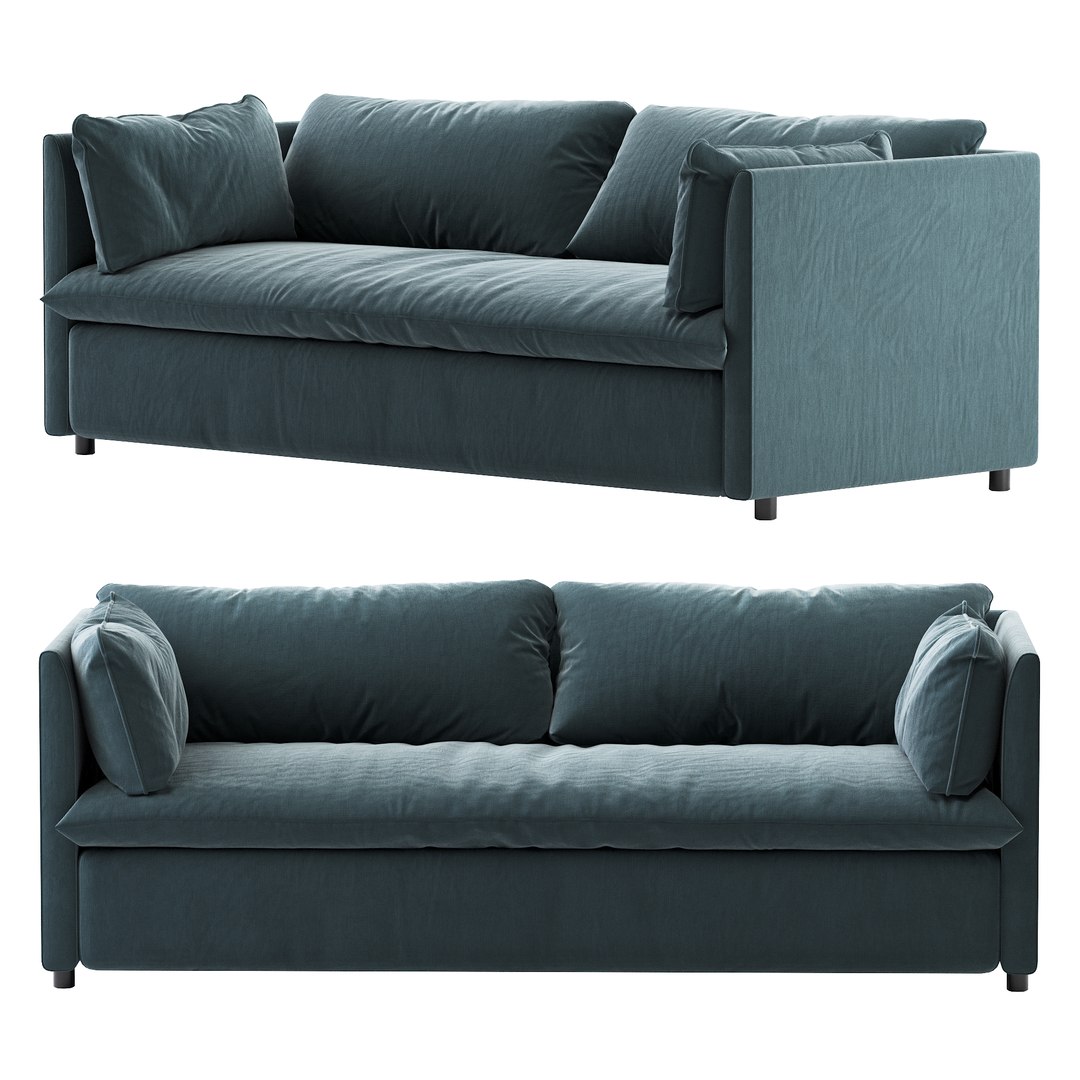 3D West Elm Shelter Queen Sleeper Sofa - TurboSquid 1871674