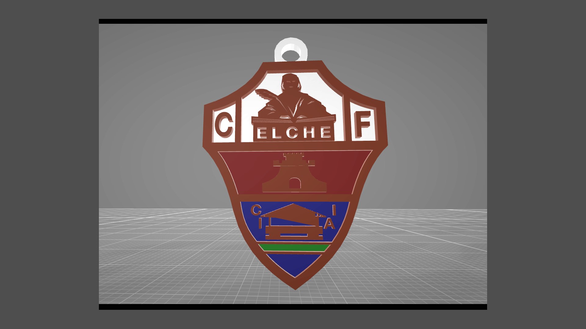 Elche Club Logo Team Printable And Renderable Keychan 3D Model ...