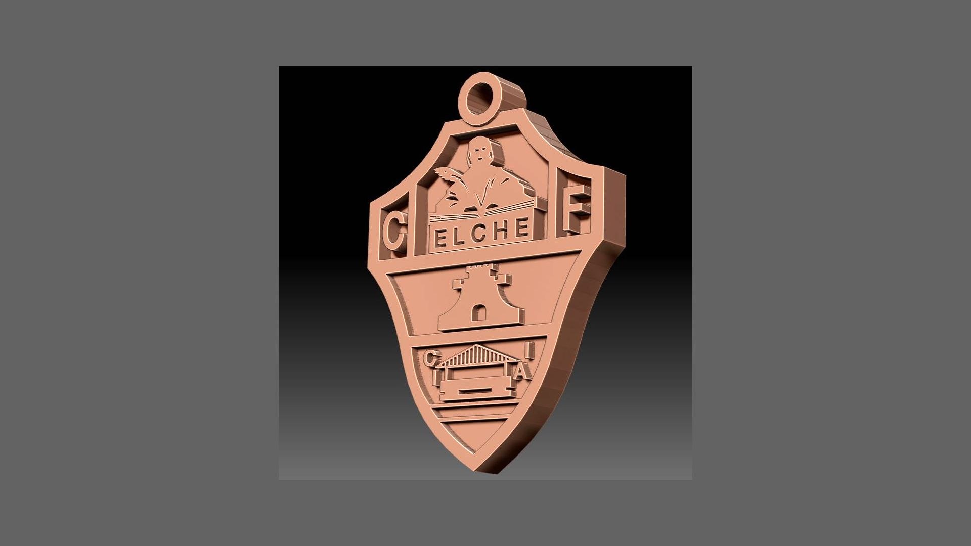 Elche Club Logo Team Printable And Renderable Keychan 3D Model ...