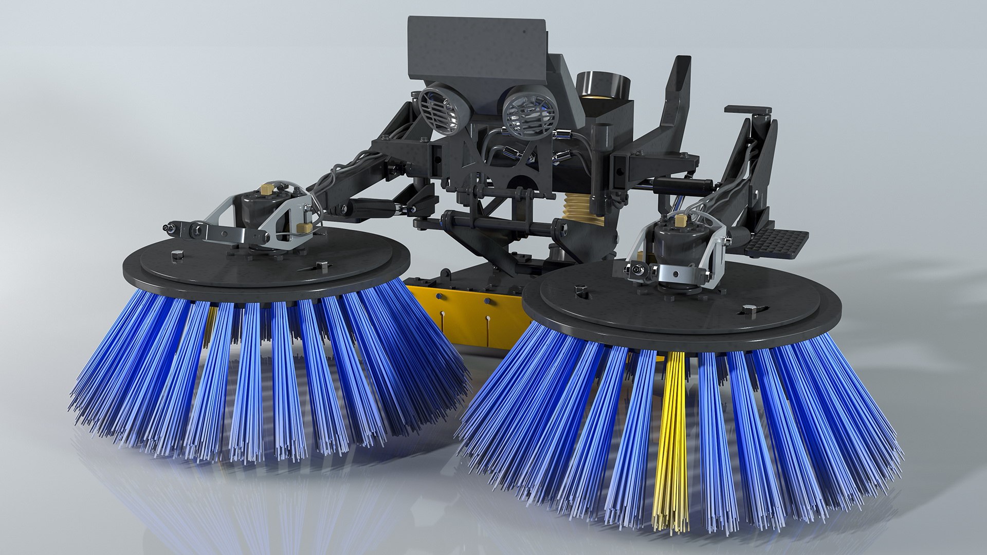 Road Sweeper Brushes Mechanism 3D Model - TurboSquid 1574352