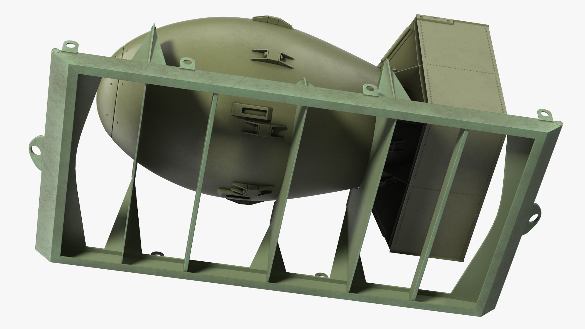 Atomic Bomb Fat Man Green With Shipping Pallet Model - TurboSquid 2248335