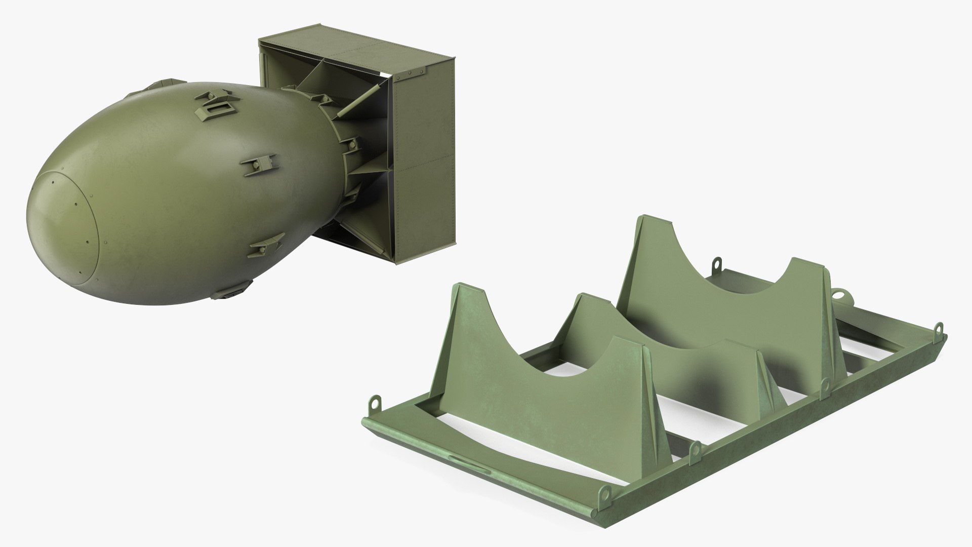 Atomic Bomb Fat Man Green With Shipping Pallet Model - TurboSquid 2248335