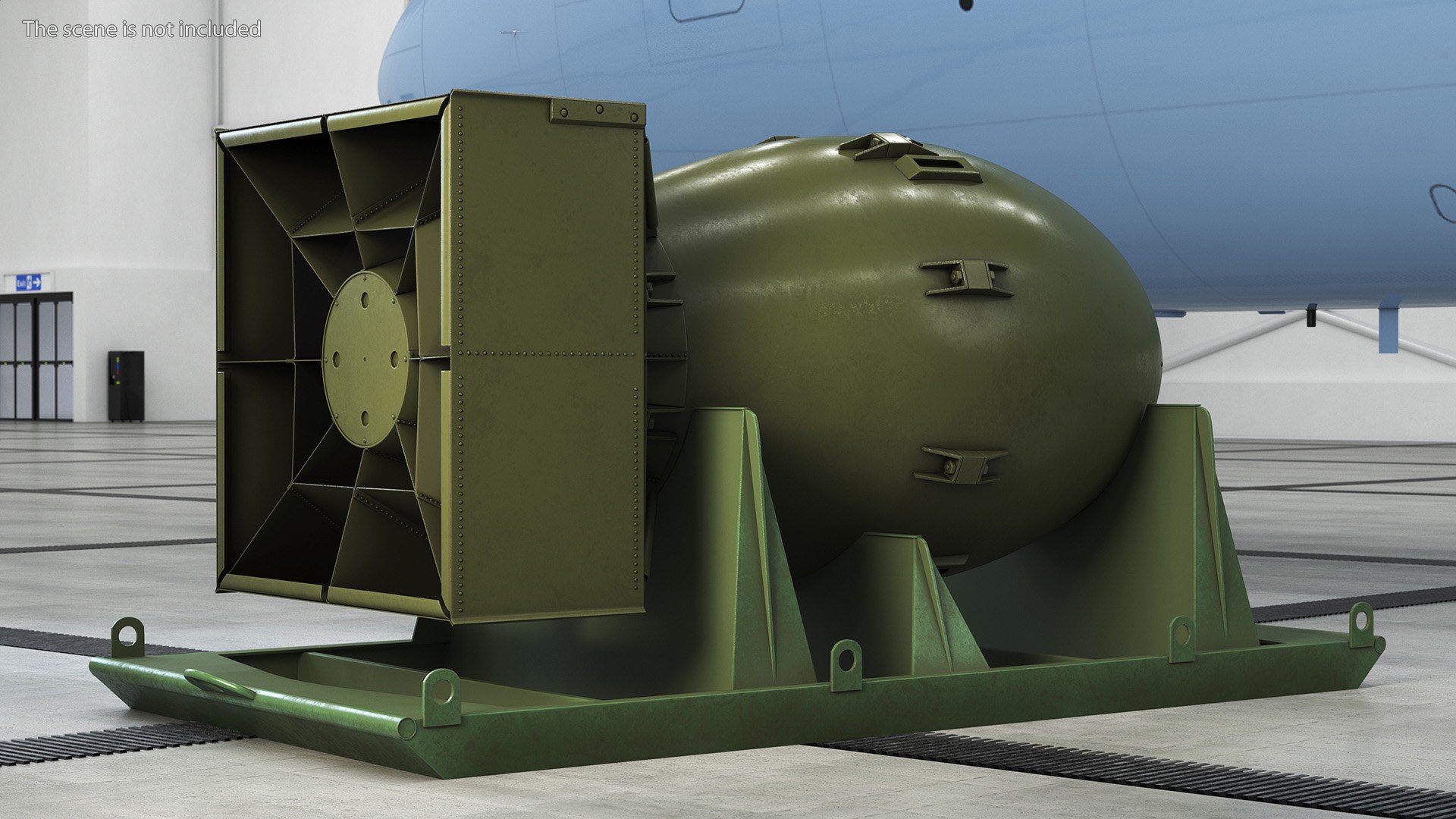 Atomic Bomb Fat Man Green With Shipping Pallet Model - TurboSquid 2248335