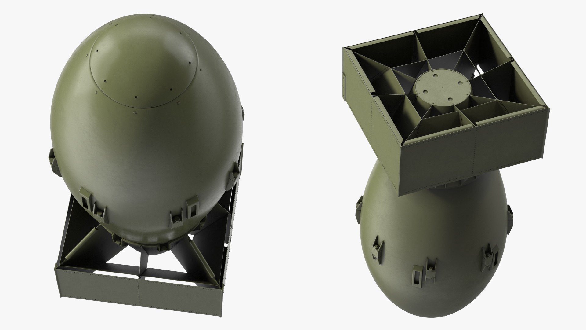 Atomic Bomb Fat Man Green With Shipping Pallet Model - TurboSquid 2248335