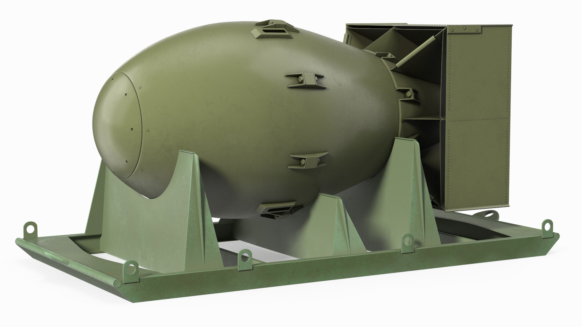 Atomic Bomb Fat Man Green With Shipping Pallet Model - TurboSquid 2248335